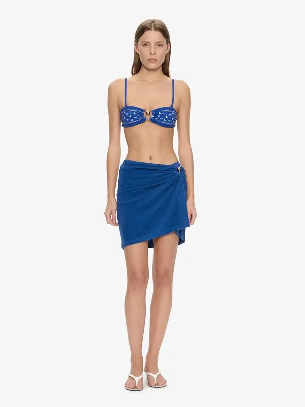 Christopher Esber Looped Back Ruched Orbit Mini Skirt - Indigo