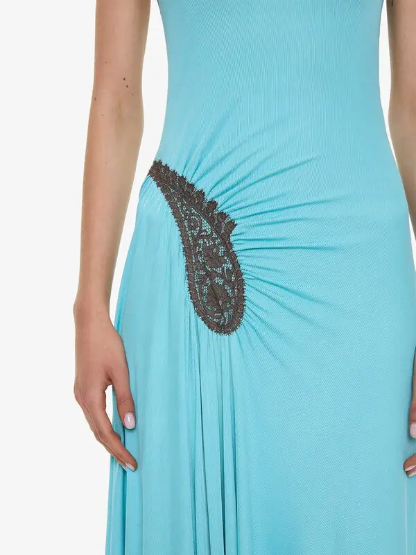 Christopher Esber Paisley Lace Rib Cami Dress