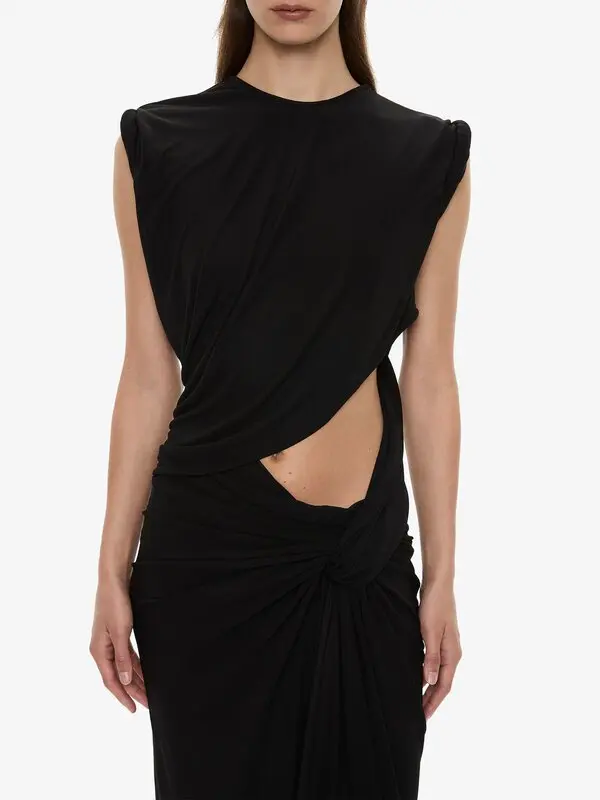 Christopher Esber Twisted Lever Rolled Up Tee Dress
