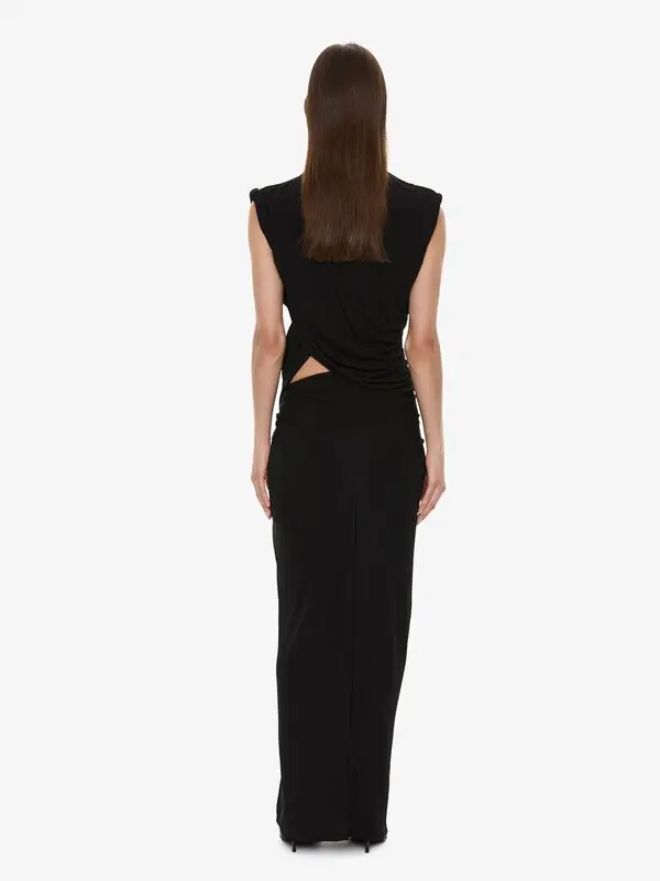 Christopher Esber Twisted Lever Rolled Up Tee Dress - Black