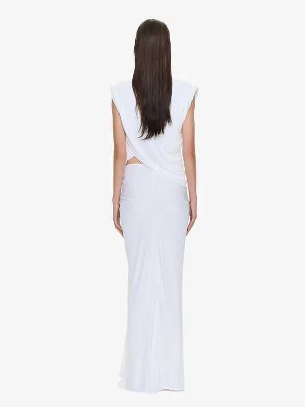 Christopher Esber Twisted Lever Rolled Up Tee Dress - White