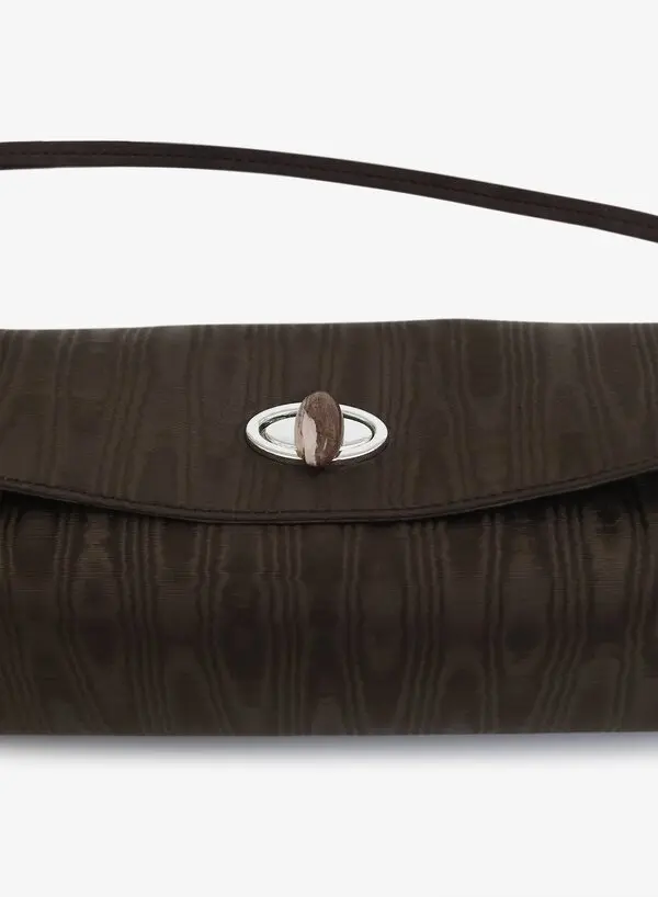Christopher Esber Doba Quartz Turnlock Moire Shoulder Bag - Carob