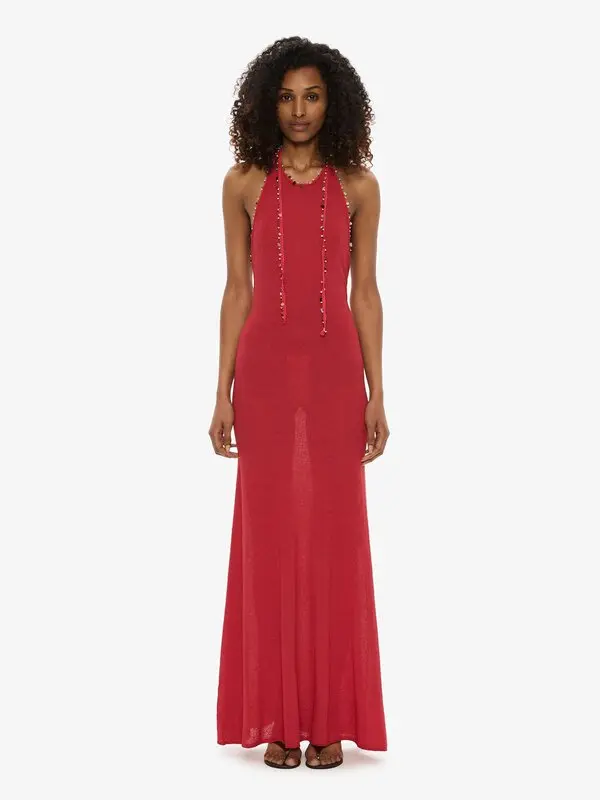 Christopher Esber Beach Quartz Halter Dress - Red