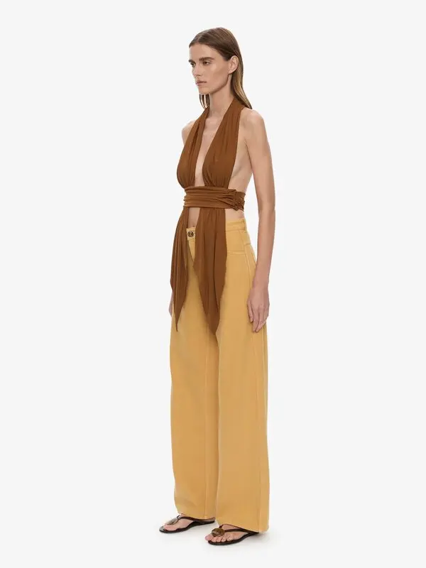 Christopher Esber Relaxed Wide-leg Denim Jeans - Honeyed