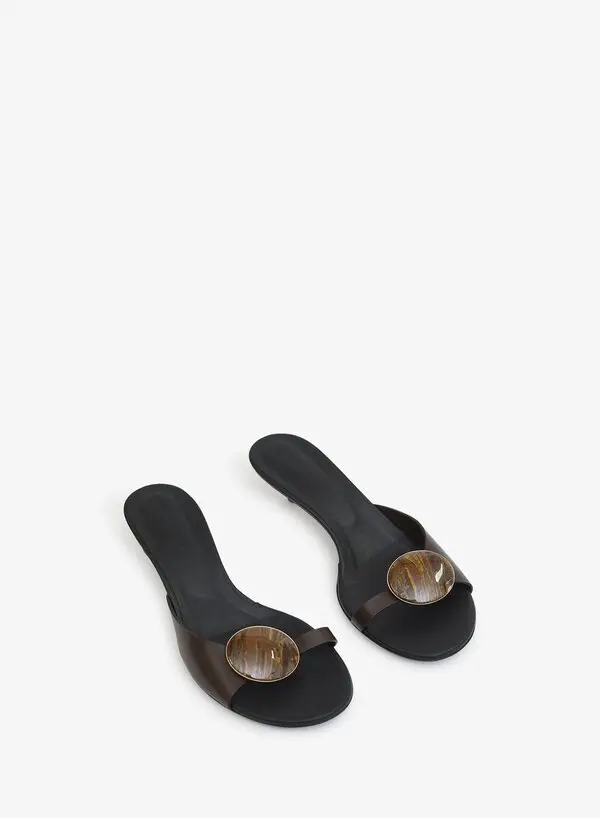 Christopher Esber Aura Quartz Kitten Mule - Carob