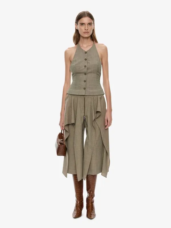 Christopher Esber Tropical Wool Split Trouser Skirt