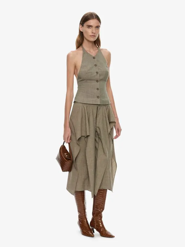 Christopher Esber Tropical Wool Split Trouser Skirt