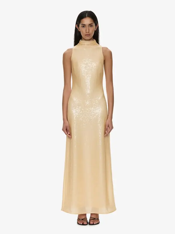 Christopher Esber Opaline Sequin Tank Gown - Butter