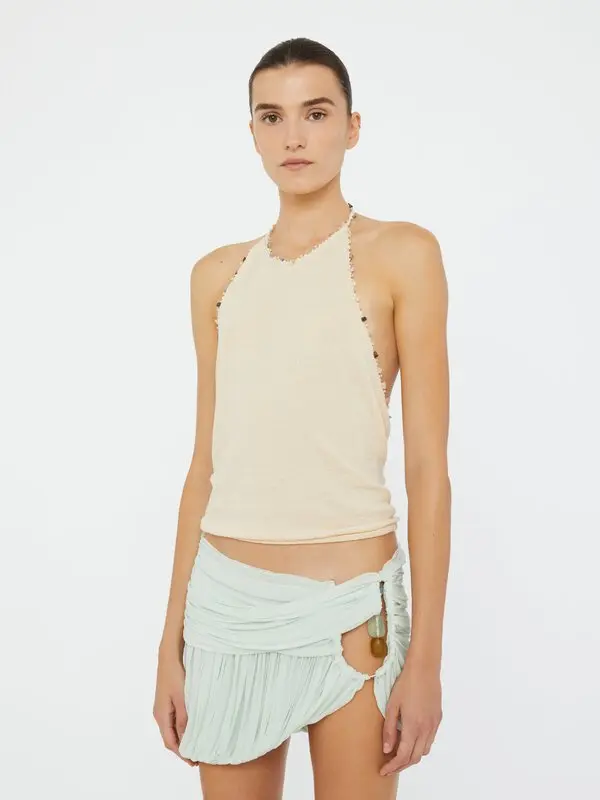 Christopher Esber Beach Quartz Halter Tank - Bone
