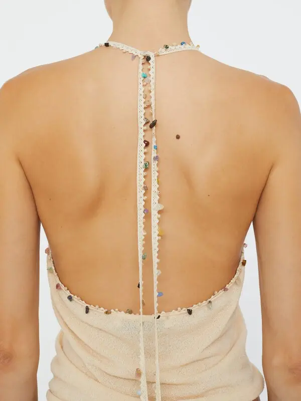 Christopher Esber Beach Quartz Halter Tank - Bone