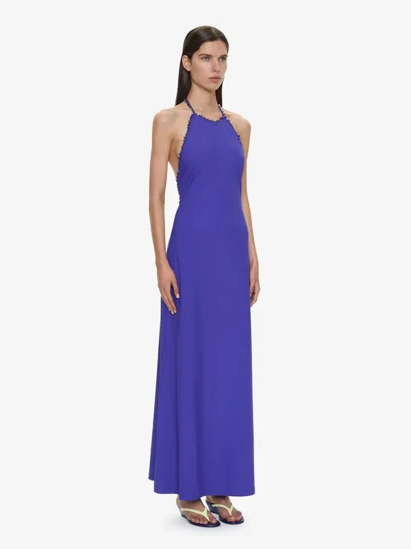 Christopher Esber Beach Quartz Halter Lycra Maxi Dress