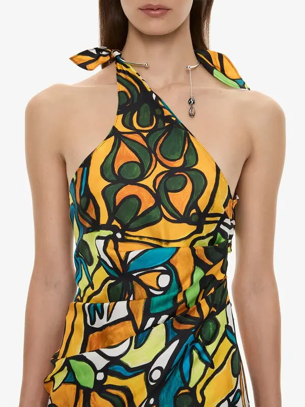 Christopher Esber Tropic Nouveau Scarf Mini Dress