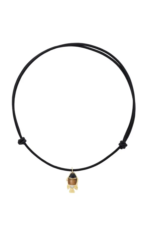 EMILY P. WHEELER 18k Yellow Gold Fish Pendant Necklace - Brown