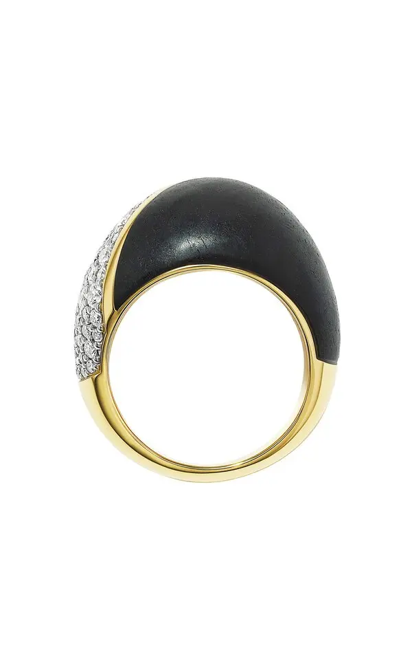 EMILY P. WHEELER 18k Yellow Gold Ebony Dome Ring
