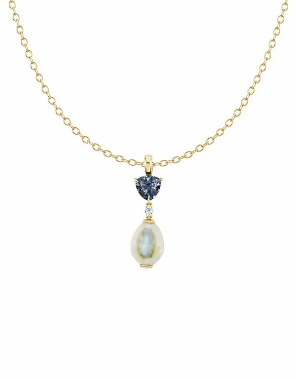 EMILY P. WHEELER 18k Yellow Gold Shell Totem Necklace - Blue