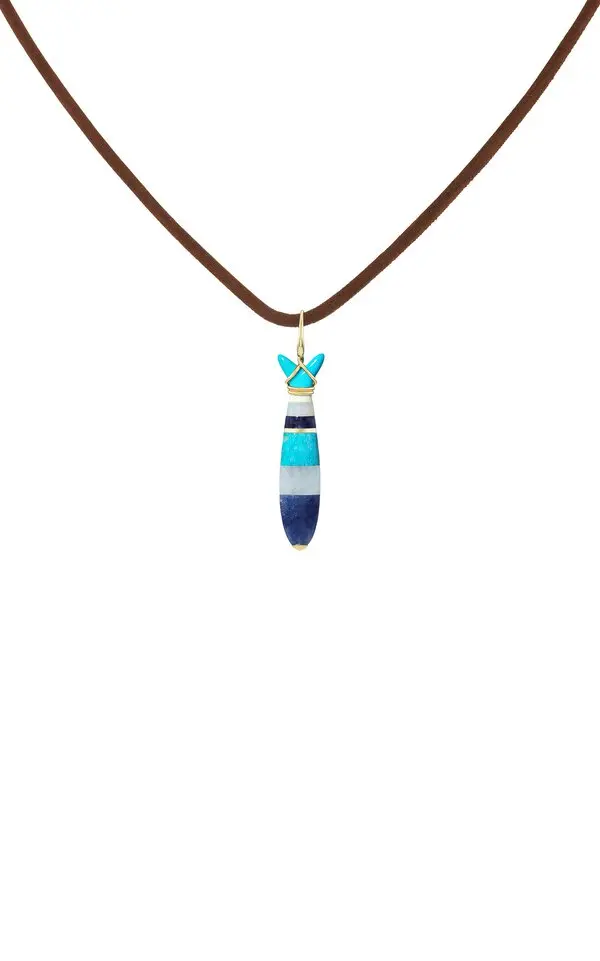 EMILY P. WHEELER 18k Yellow Gold Fish Pendant Necklace With Stones