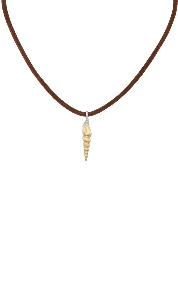 EMILY P. WHEELER 18k Yellow Diamond Shell Pendant Necklace