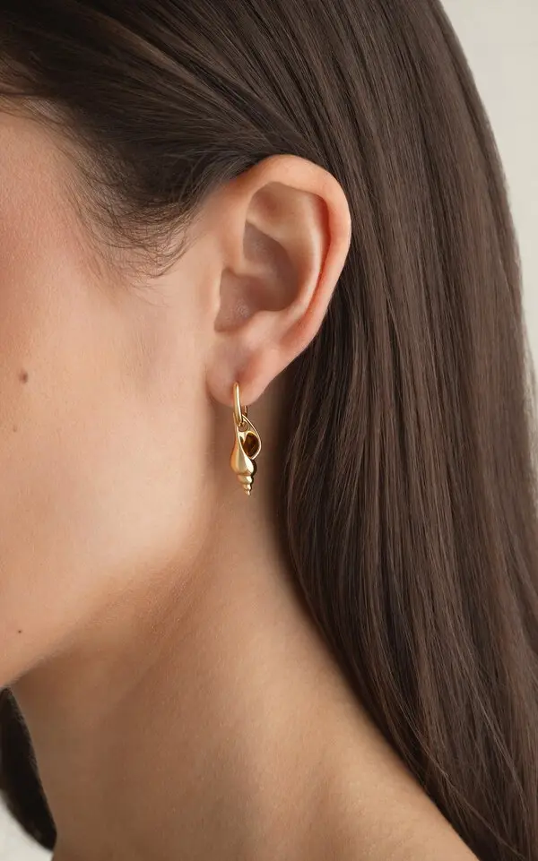 EMILY P. WHEELER 18k Yellow Shell Drop Earrings