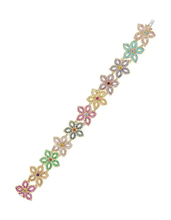 EMILY P. WHEELER 18k Yellow Gold Floral Gemstone Bracelet