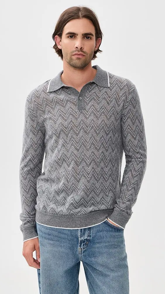 Missoni Long Sleeve Cashmere Polo