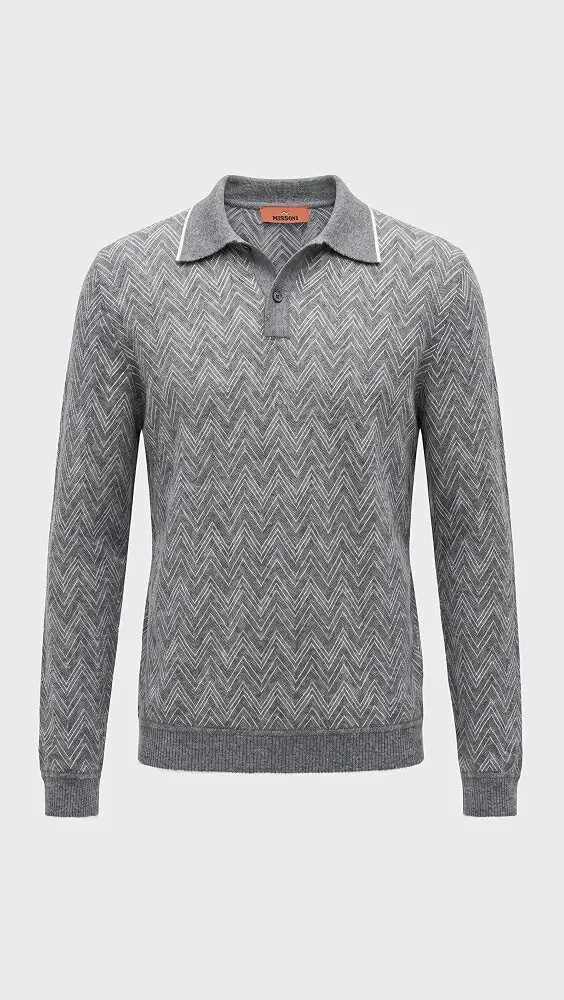 Missoni Long Sleeve Cashmere Polo