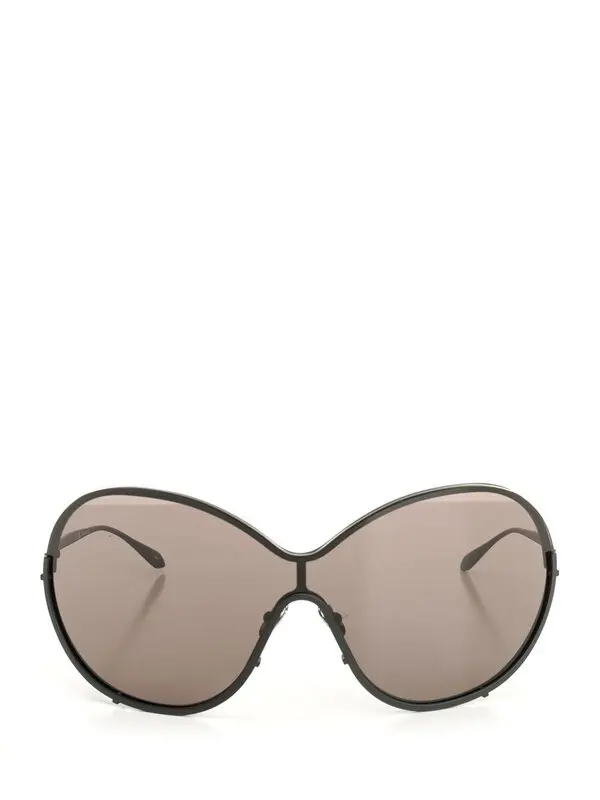 Alaïa Oversized Metal Frame Sunglasses - Black