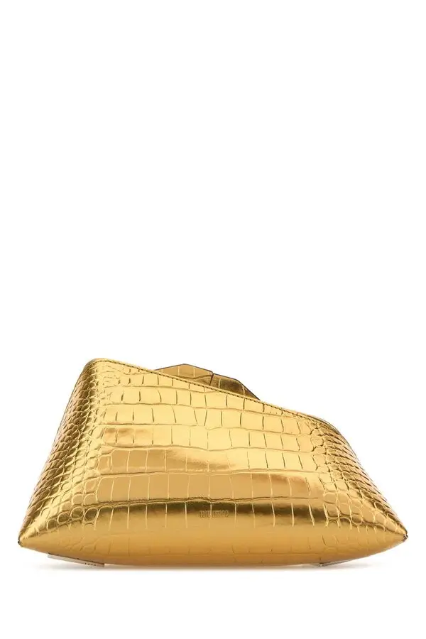 Attico Leather 8.30 Pm Clutch - Gold