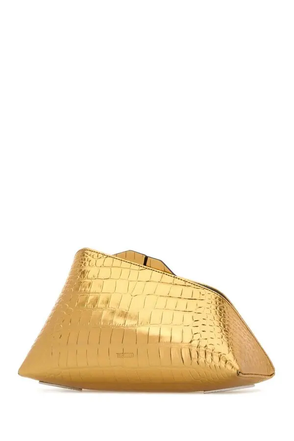 Attico Leather 8.30 Pm Clutch - Gold
