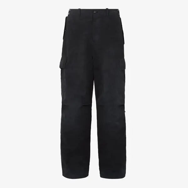 Fendi Regular-fit Cotton Cargo Trousers With Doppio Punto Embroidery