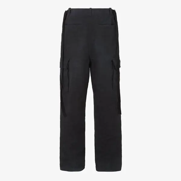 Fendi Regular-fit Cotton Cargo Trousers With Doppio Punto Embroidery