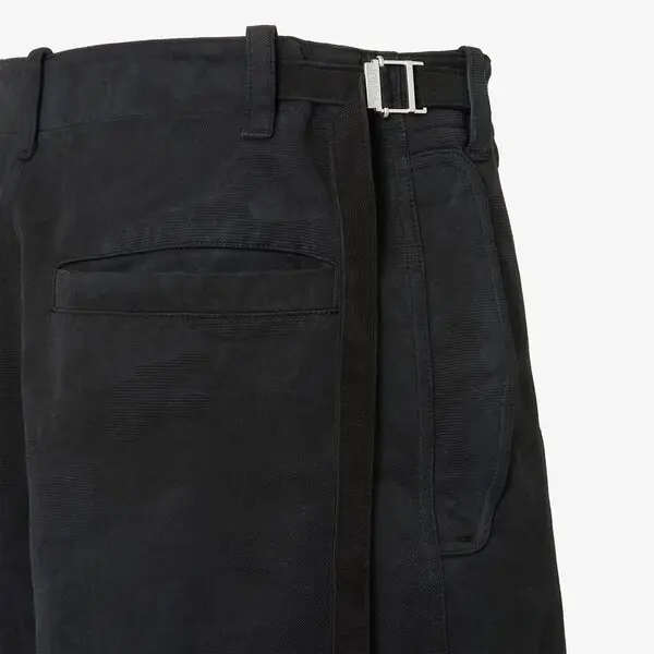 Fendi Regular-fit Cotton Cargo Trousers With Doppio Punto Embroidery
