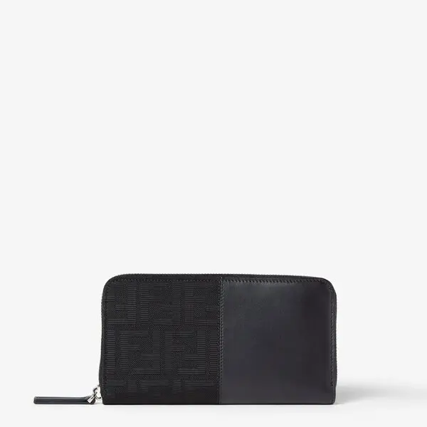 Fendi Ff Jacquard Zip Around - Black