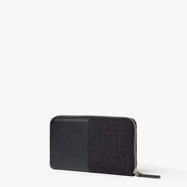 Fendi Ff Jacquard Zip Around - Black