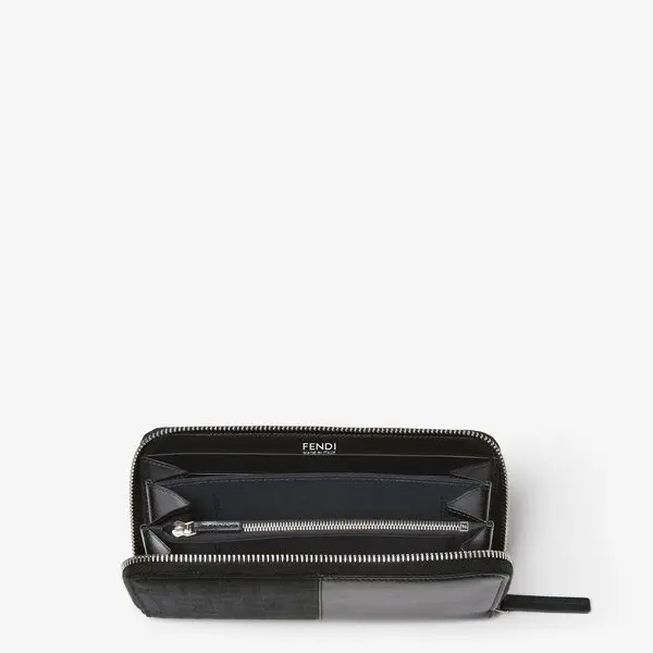 Fendi Ff Jacquard Zip Around - Black