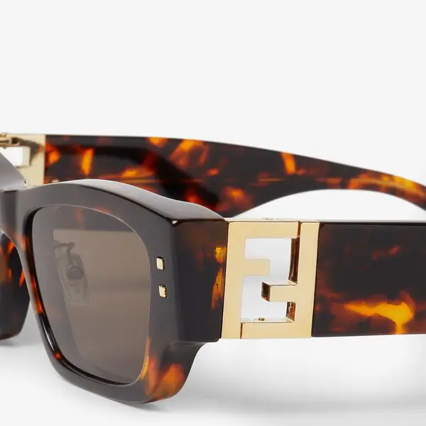 Fendi Fold Rectangular Sunglasses - Brown