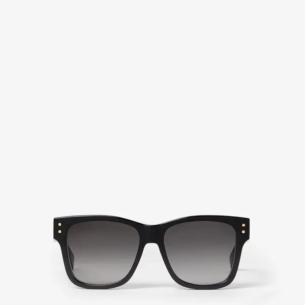 Fendi Fold Square Sunglasses With Doppio Punto Studs - Black
