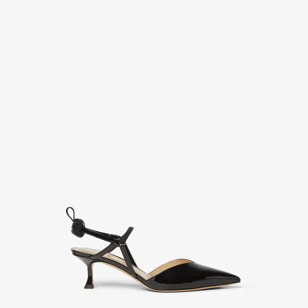 Fendi Colibrì Lite Patent Calf Leather Slingbacks - Black