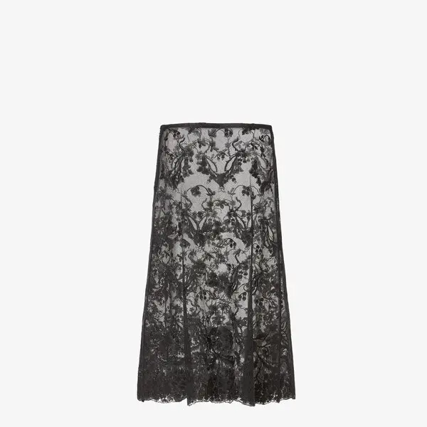 Fendi Peonia Lace Midi Skirt