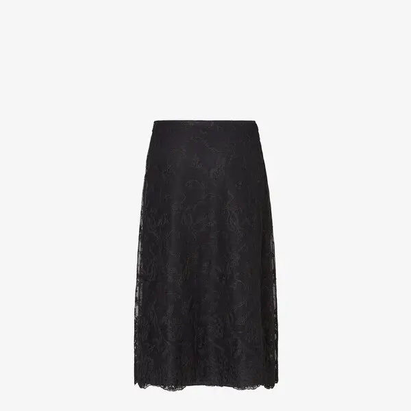 Fendi Peonia Lace Midi Skirt