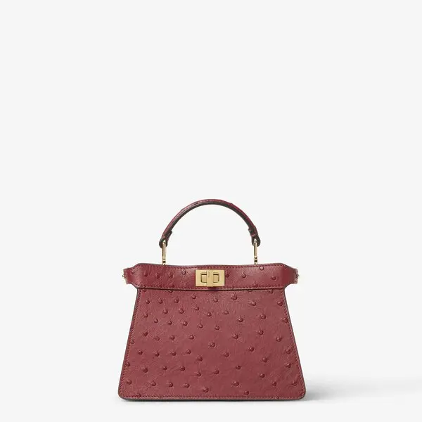 Fendi Peekaboo Iseeu Petite Bag In Dark Ostrich Leather