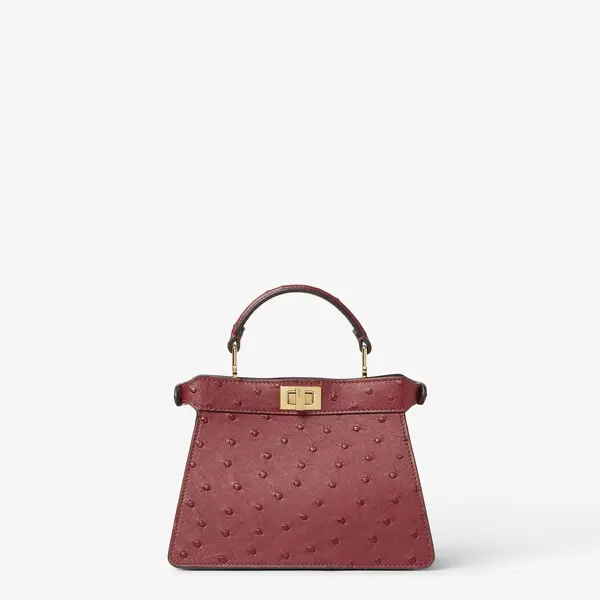 Fendi Peekaboo Iseeu Petite Bag In Dark Ostrich Leather