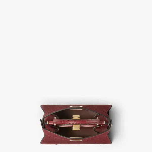 Fendi Peekaboo Iseeu Petite Bag In Dark Ostrich Leather