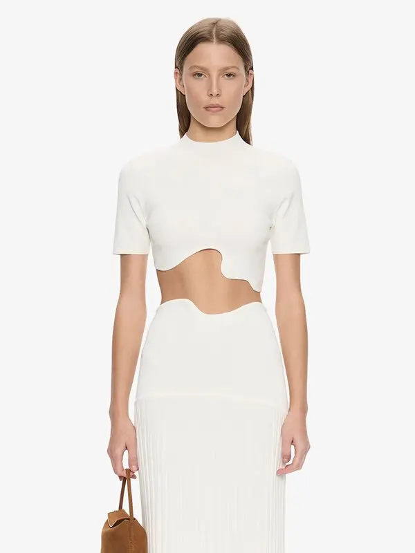 Christopher Esber Maparadita Sculpted Knit Top - White