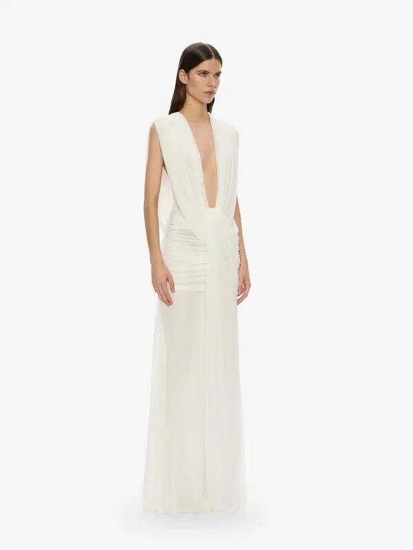 Christopher Esber Ripple Drape Gown - White