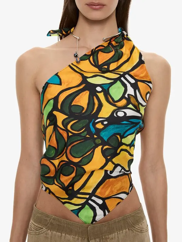 Christopher Esber Tropic Nouveau Scarf Tie Top