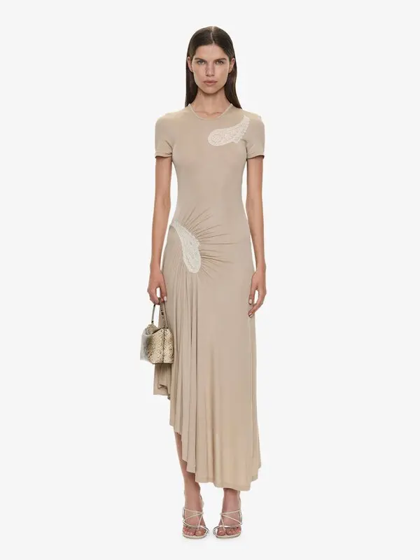 Christopher Esber Paisley Lace Rib Tee Dress