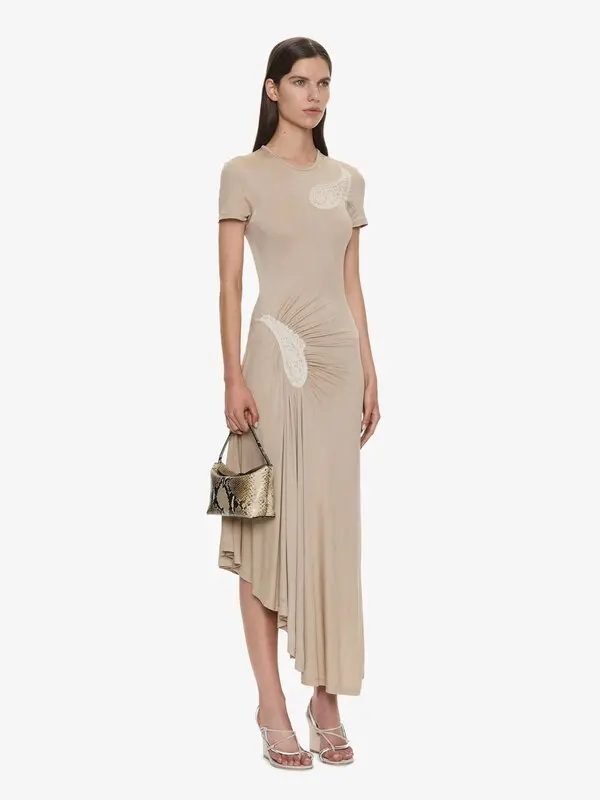Christopher Esber Paisley Lace Rib Tee Dress