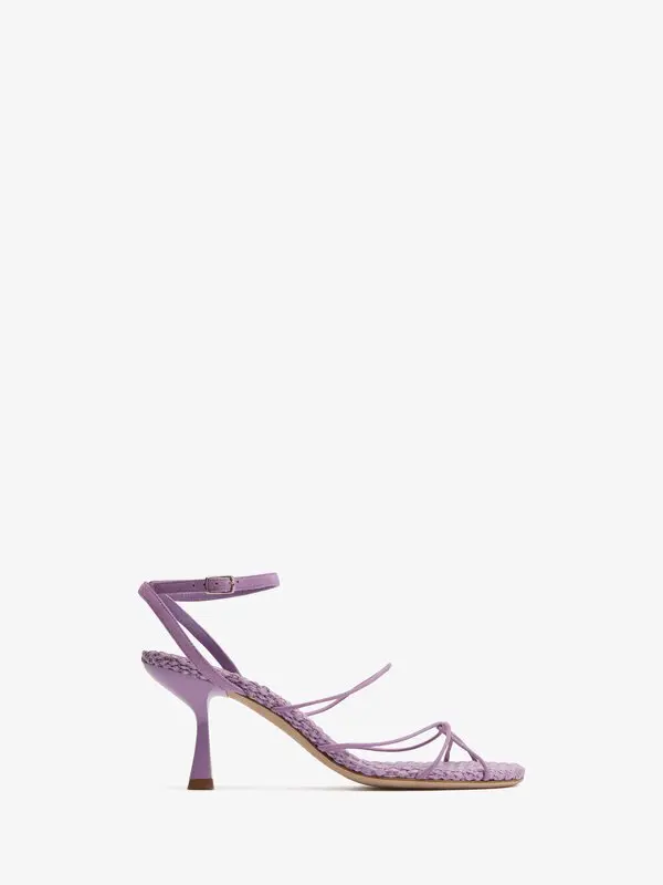 Christopher Esber Blaze Raffia Suede Heel Sandals