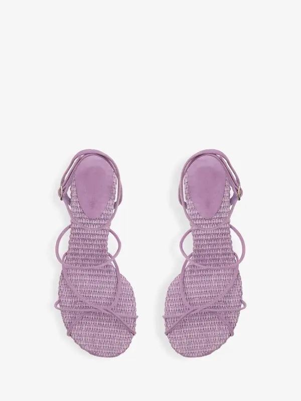 Christopher Esber Blaze Raffia Suede Heel Sandals