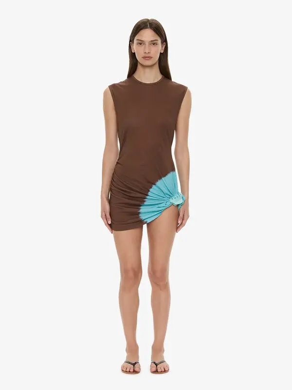 Christopher Esber Tie Dye Snap Clip Tank Dress - Brown Turquoise